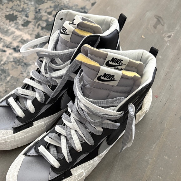 Nike | Shoes | Nike Sacai Black And White Hightop Sneakers | Poshmark